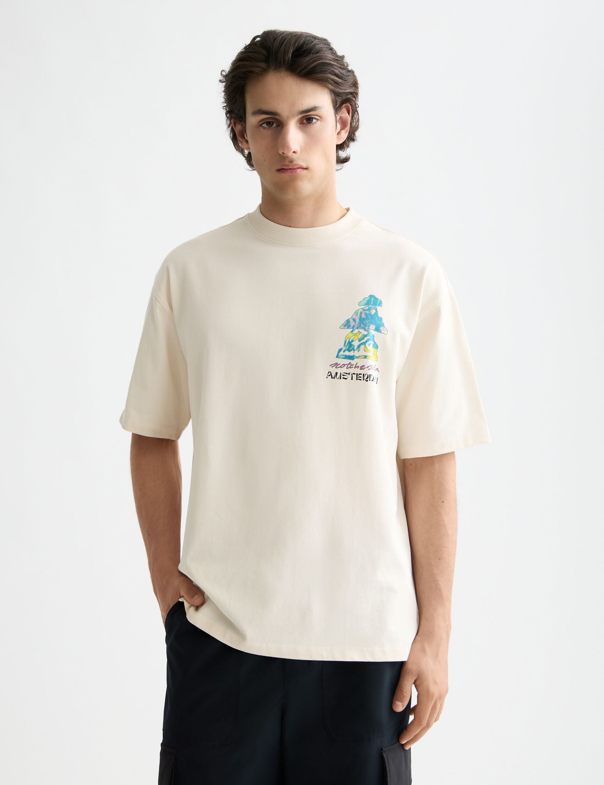 Loose fit front and back artwork t-shirt – Scotch & Soda